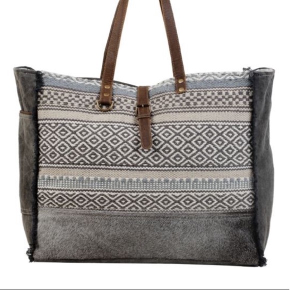 Myra Bag | Bags | Myra Hairon Rhombus Weekender Bag Canvas Leather ...